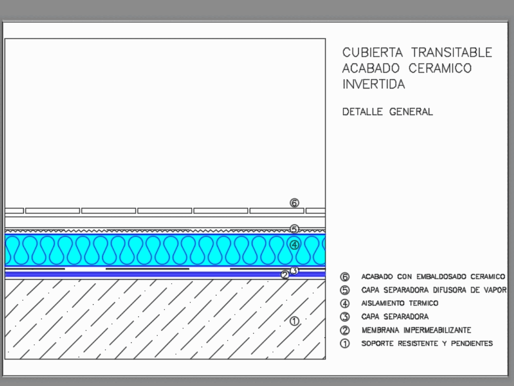 Cubierta transitable en AutoCAD | Descargar CAD gratis (15.46 KB ...