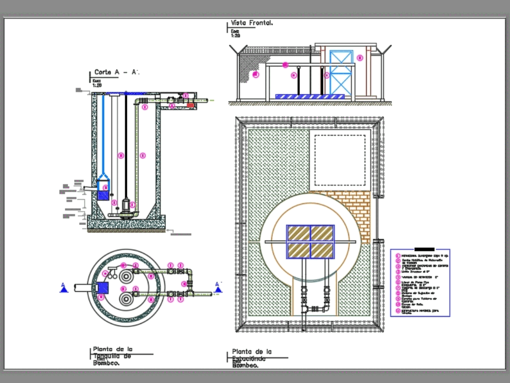 Estacion de bombeo en AutoCAD | Descargar CAD (105.4 KB) | Bibliocad
