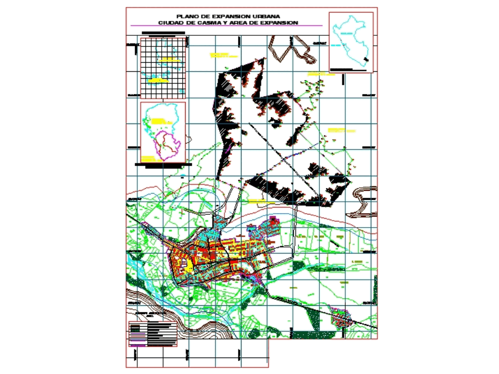 Plano actual de la ciudad de casma en AutoCAD | CAD (1.57 MB) | Bibliocad