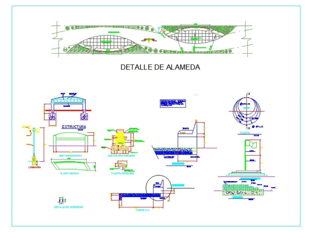 Alameda en AutoCAD | Descargar CAD (984.11 KB) | Bibliocad Alameda en AutoCAD | Descargar CAD (984.11 KB) | Bibliocad