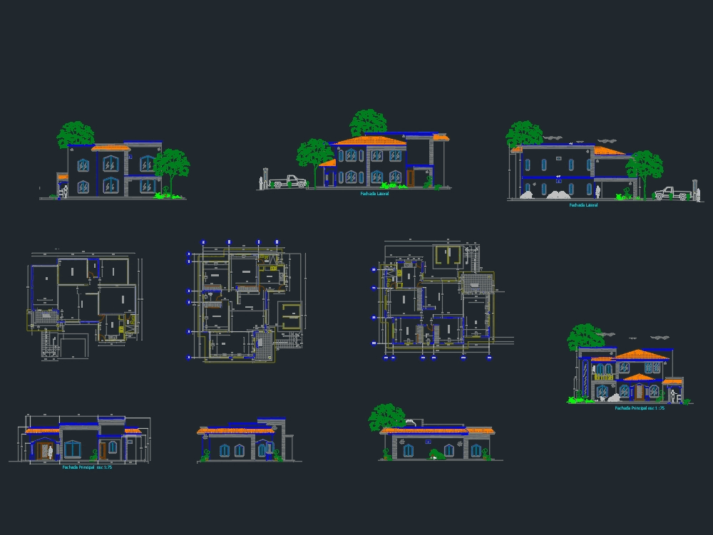 Maison unifamiliale dans AutoCAD | Téléchargement CAD (3.72 MB) | Bibliocad