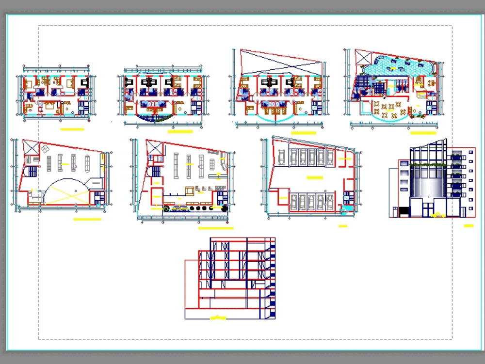 Hotel en AutoCAD | Descargar CAD (618.7 KB) | Bibliocad