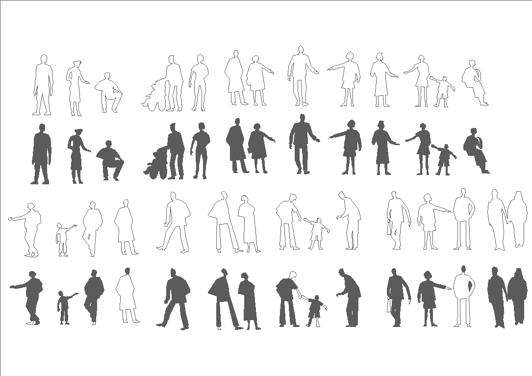 Figura humana en elevacion en AutoCAD | CAD (71.56 KB) | Bibliocad