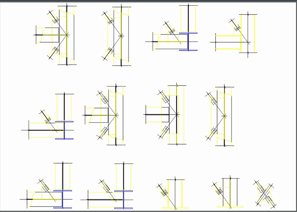 Diagonal bracing - details in AutoCAD | CAD (72.05 KB) | Bibliocad