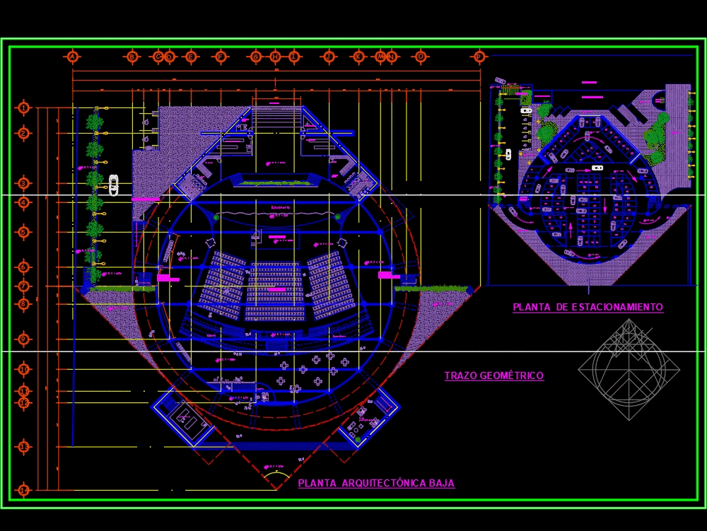 Auditorium in AutoCAD | Download CAD free (606.76 KB) | Bibliocad