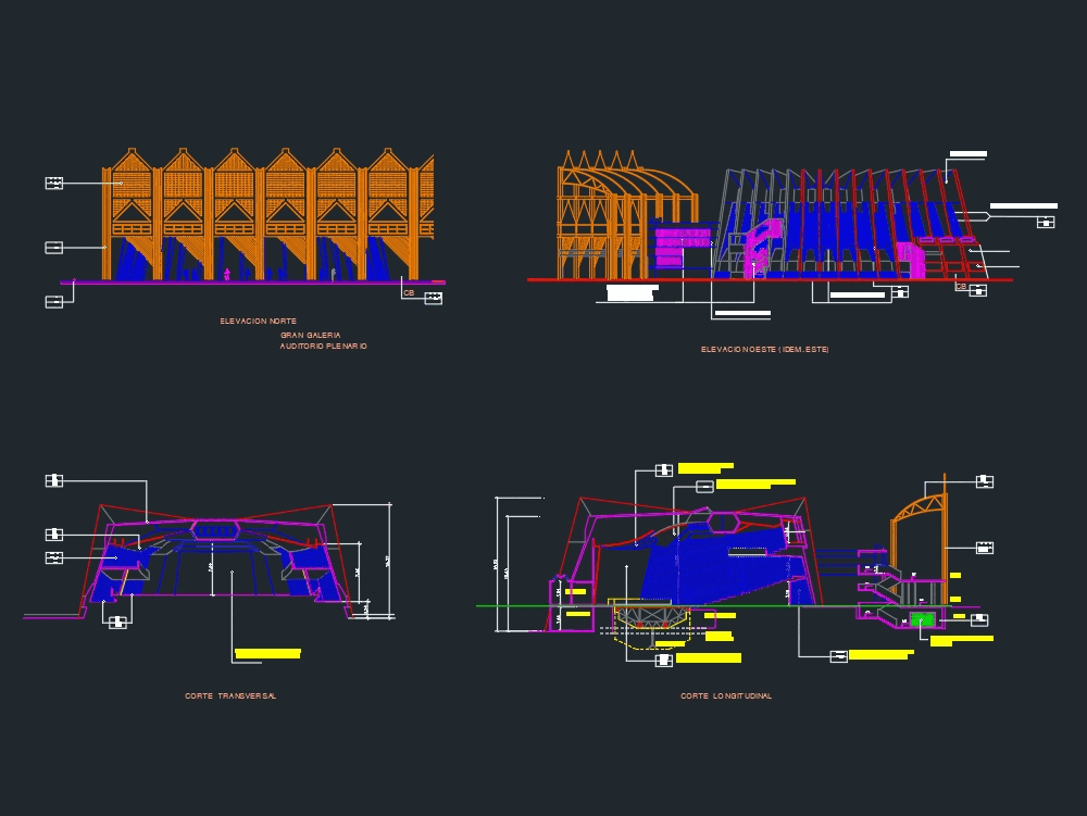 Convention center in AutoCAD | CAD download (6.16 MB) | Bibliocad