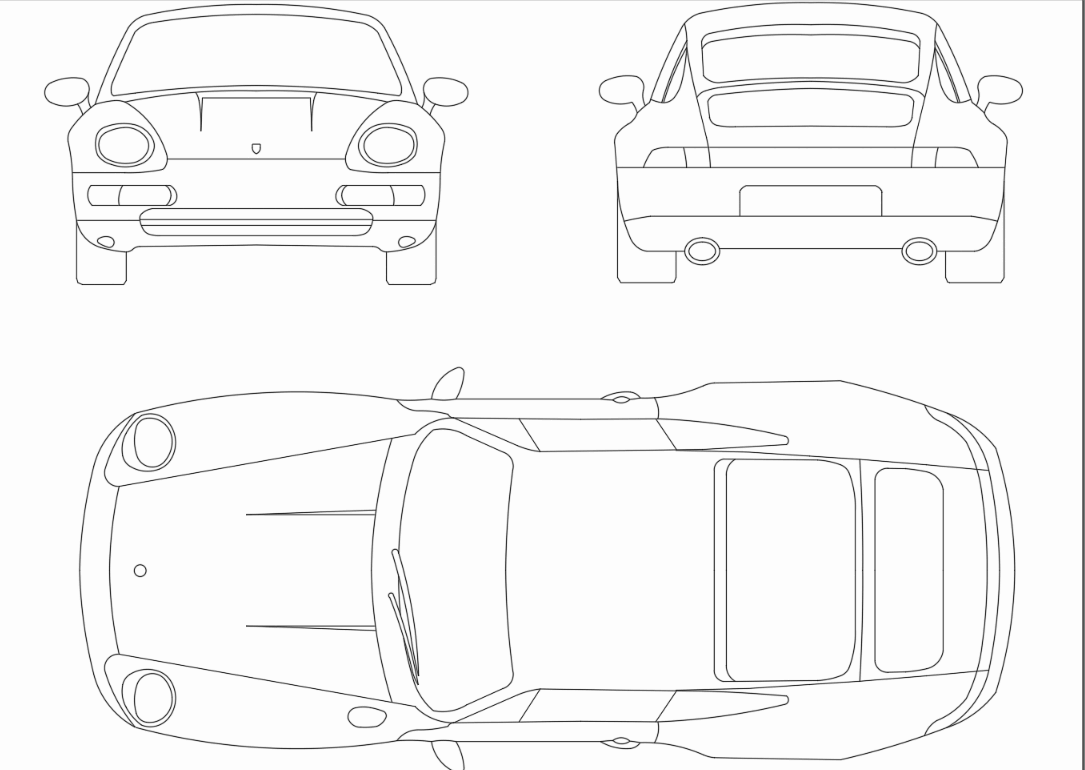 Automovil porsche en AutoCAD | Descargar CAD gratis (24.24 KB) | Bibliocad