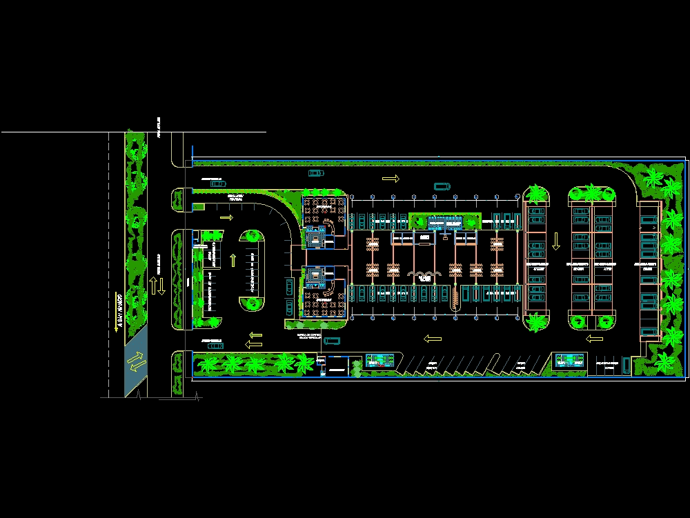 Bus station in AutoCAD | Download CAD free (471.44 KB) | Bibliocad