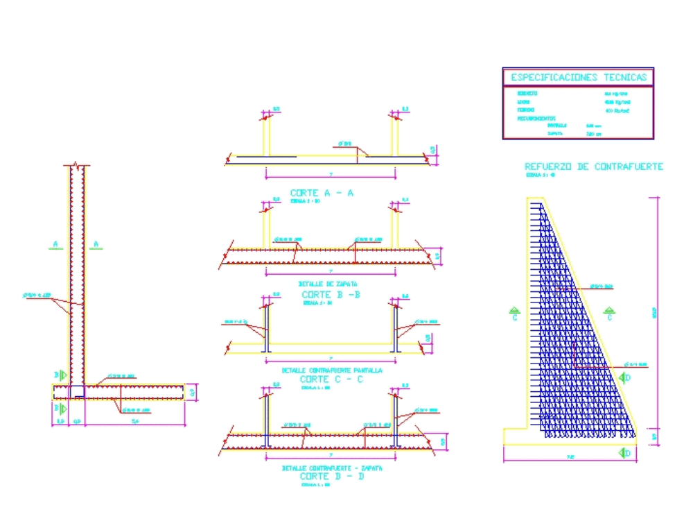 Detalhe de contraforte em AutoCAD | Baixar CAD (33.45 KB) | Bibliocad
