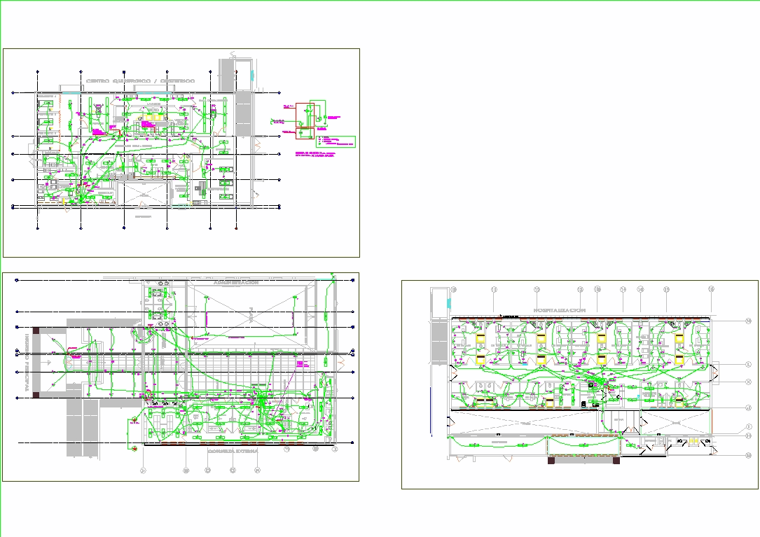 Hospital electrical project in AutoCAD | CAD (1.32 MB) | Bibliocad