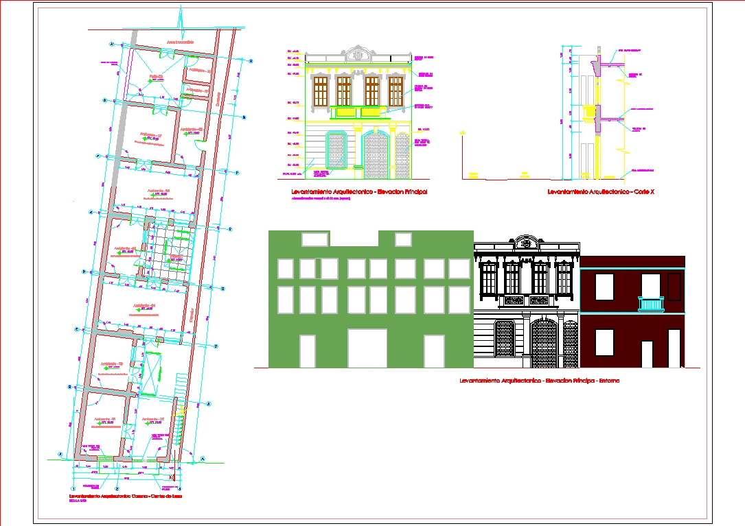 Casona centro historico de lima en AutoCAD | CAD (1.12 MB) | Bibliocad