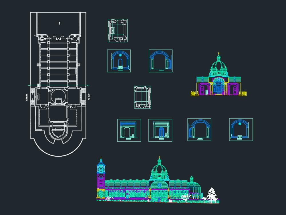 Tacna cathedral in AutoCAD | CAD download (1.25 MB) | Bibliocad