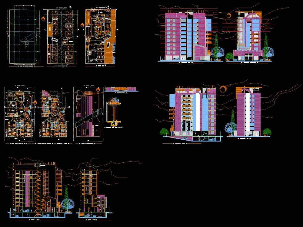 Edificio De Comercio Vivienda En Autocad Cad 2 21 Mb Bibliocad