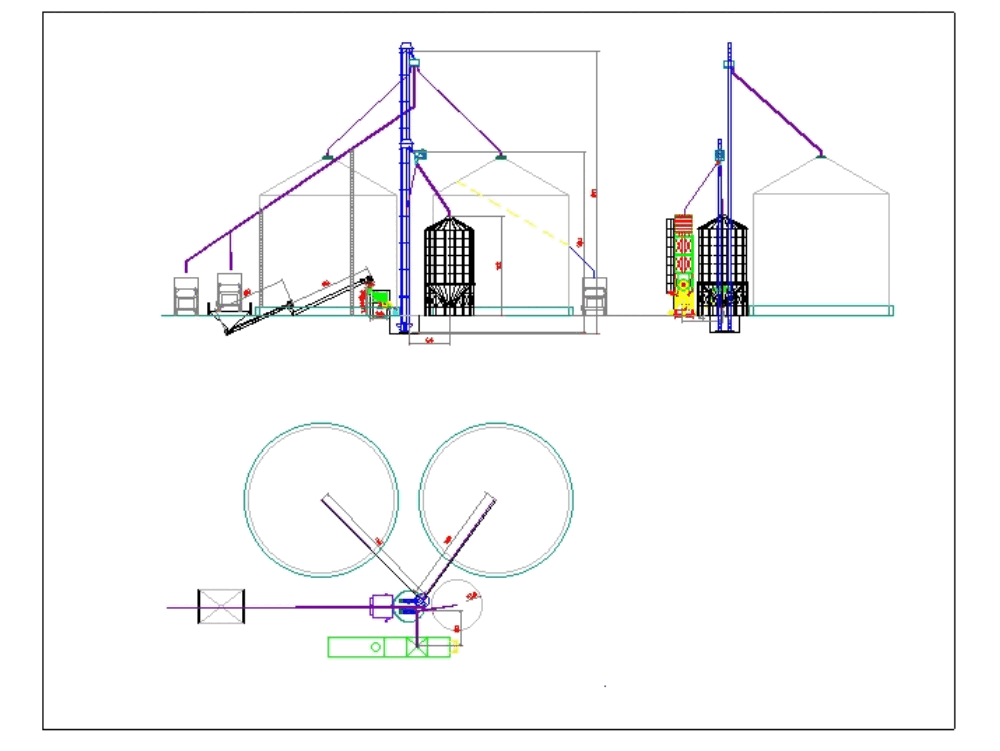 Planta de silos. em AutoCAD | Baixar CAD (215.12 KB) | Bibliocad