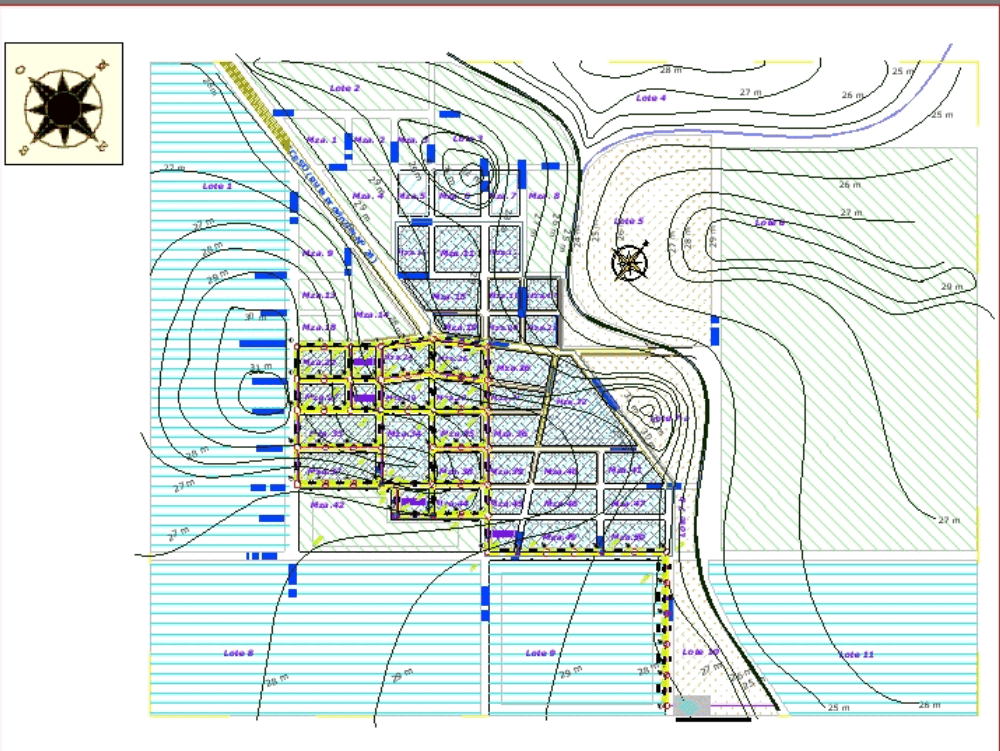 Red agua potable - loteo en AutoCAD | Descargar CAD (599.74 KB) | Bibliocad