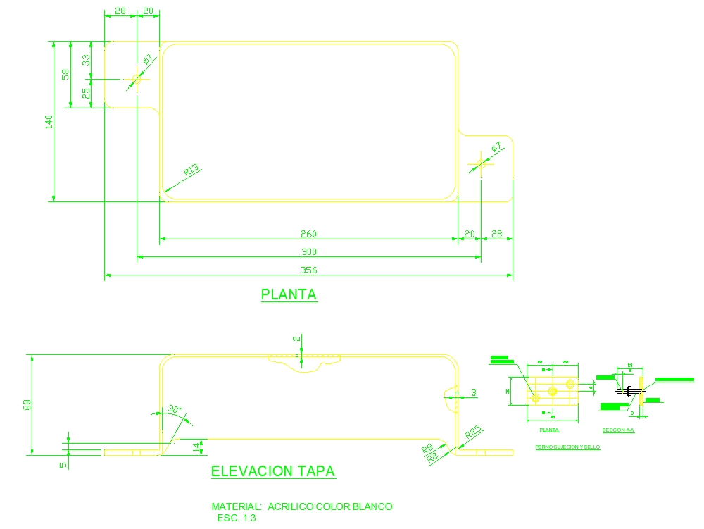 Electric top plate for connecting in AutoCAD | CAD (38.7 KB) | Bibliocad
