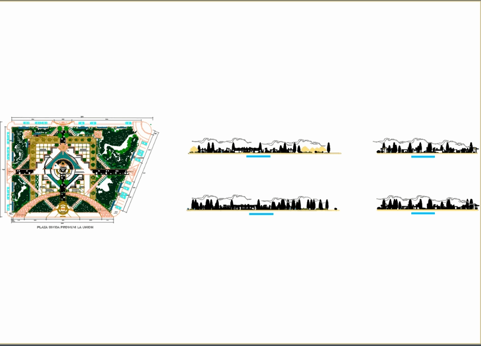 Civic square in AutoCAD | CAD download (4.06 MB) | Bibliocad
