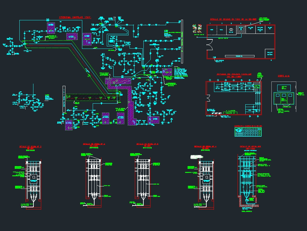 Cell Details And One line Diagrams In AutoCAD CAD 442 95 KB Bibliocad