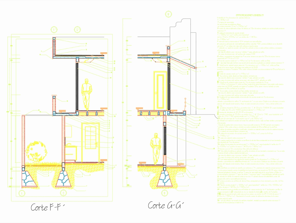 Corte por fachada. en AutoCAD | Descargar CAD (388.96 KB) | Bibliocad