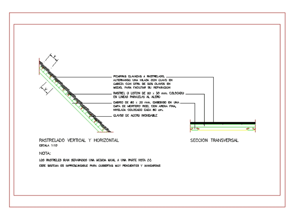 Covered with slate in AutoCAD | CAD download (502 KB) | Bibliocad