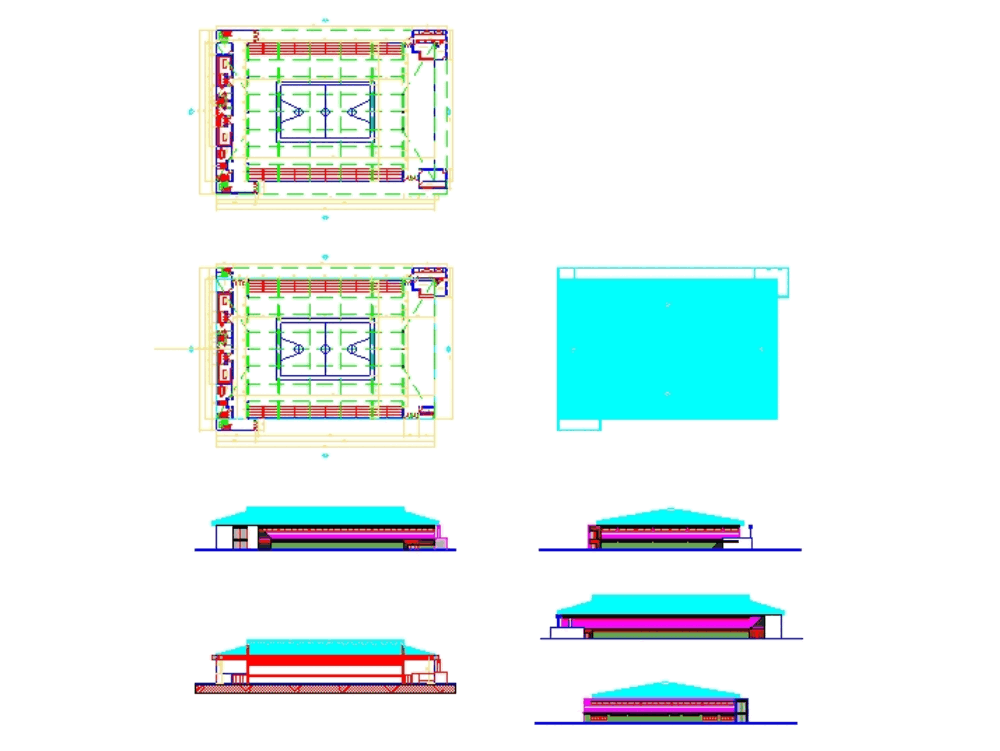 Gym in AutoCAD | CAD download (242.54 KB) | Bibliocad