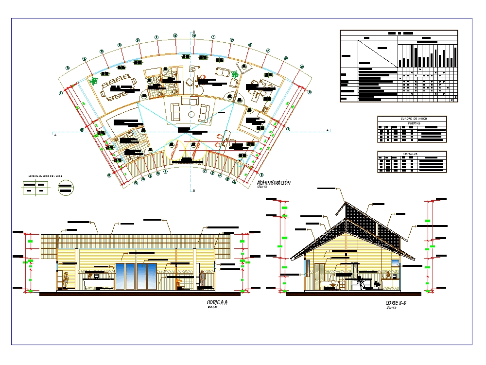 Administrative area - reception in AutoCAD | CAD (316.39 KB) | Bibliocad
