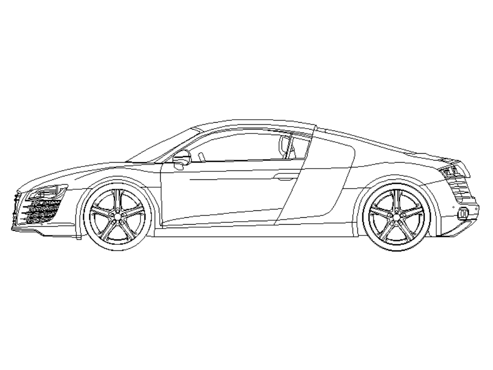 Audi r8 en AutoCAD | Descargar CAD gratis (81.27 KB) | Bibliocad
