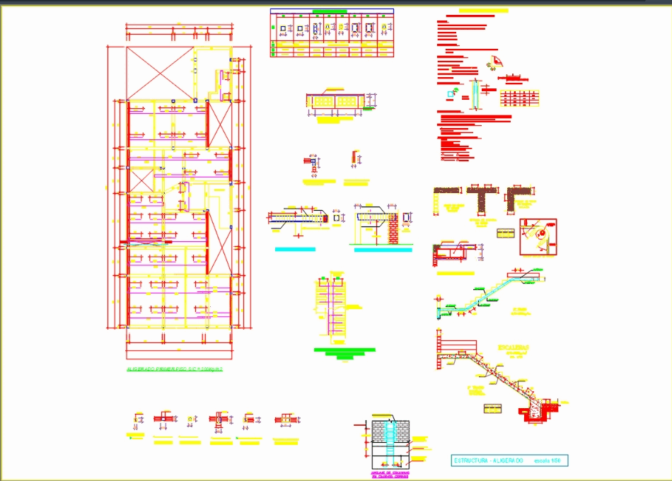 Estructura de techo aligerado en AutoCAD | CAD (515.89 KB) | Bibliocad