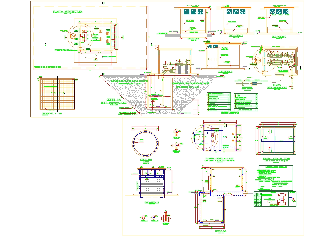 Estacion de bombeo en AutoCAD | Descargar CAD (196.45 KB) | Bibliocad