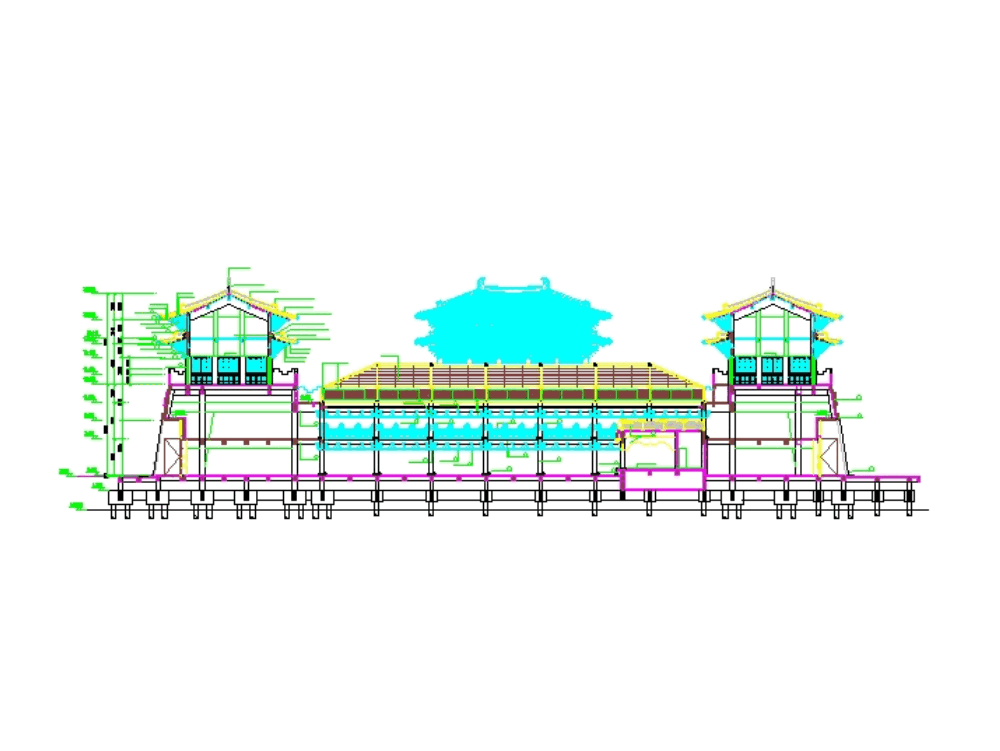 Chinese palace in AutoCAD | Download CAD free (5.1 MB) | Bibliocad