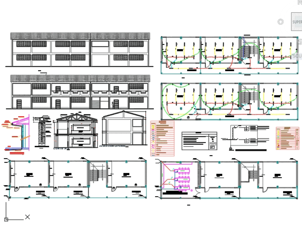 Aulas escolares en AutoCAD | Descargar CAD (338.34 KB) | Bibliocad