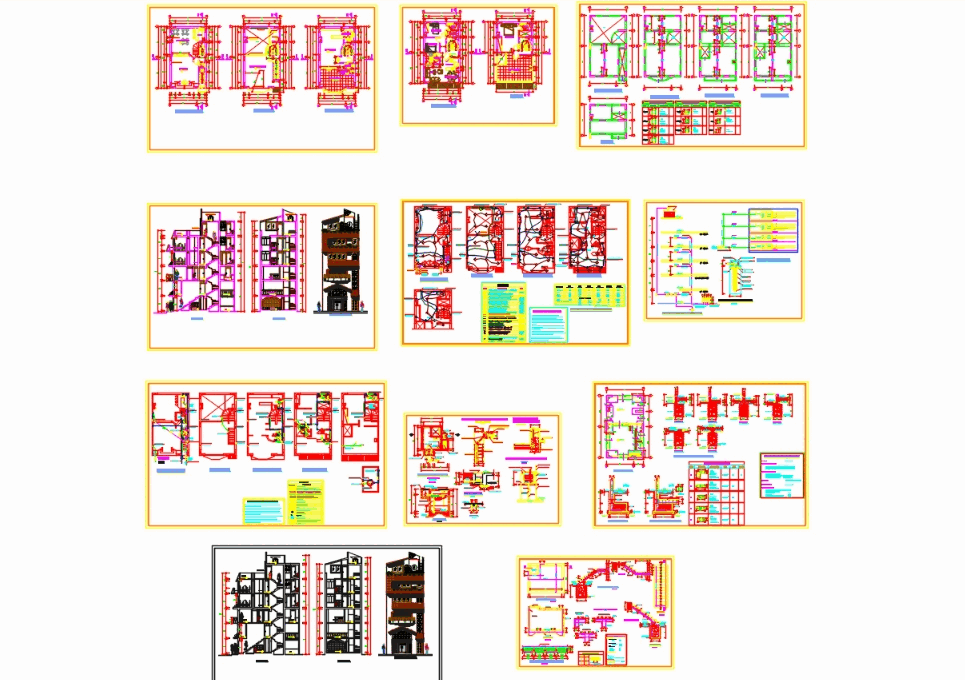 Casa proyecto completo en AutoCAD | Descargar CAD (2.34 MB) | Bibliocad