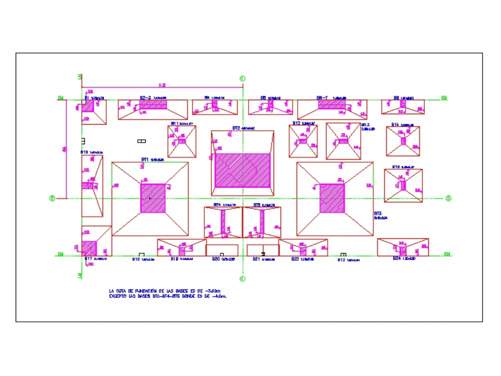 Bases aisladas en AutoCAD | Descargar CAD gratis (46.28 KB) | Bibliocad