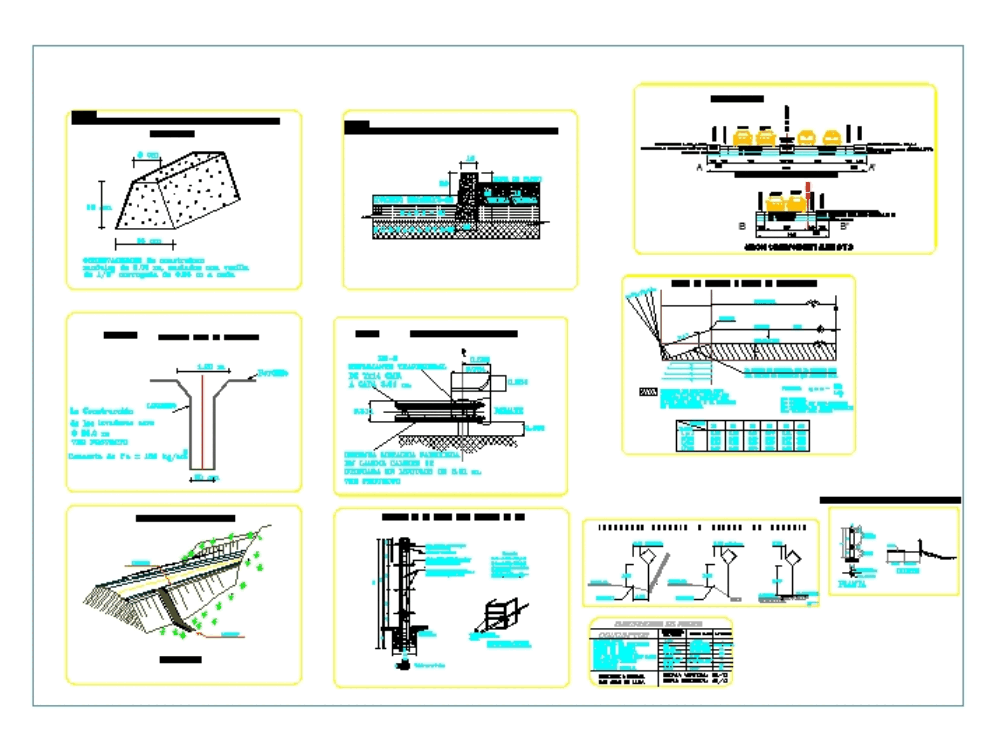 Obras complementarias de carreteras en AutoCAD | CAD (1.77 MB) | Bibliocad
