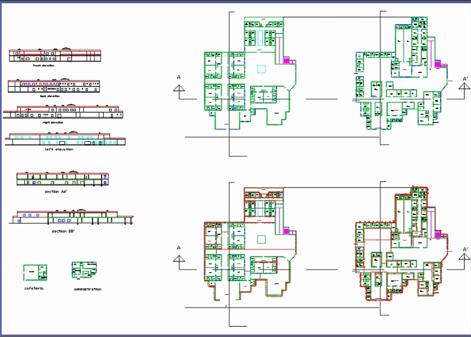 Hospital in AutoCAD | CAD download (575.09 KB) | Bibliocad