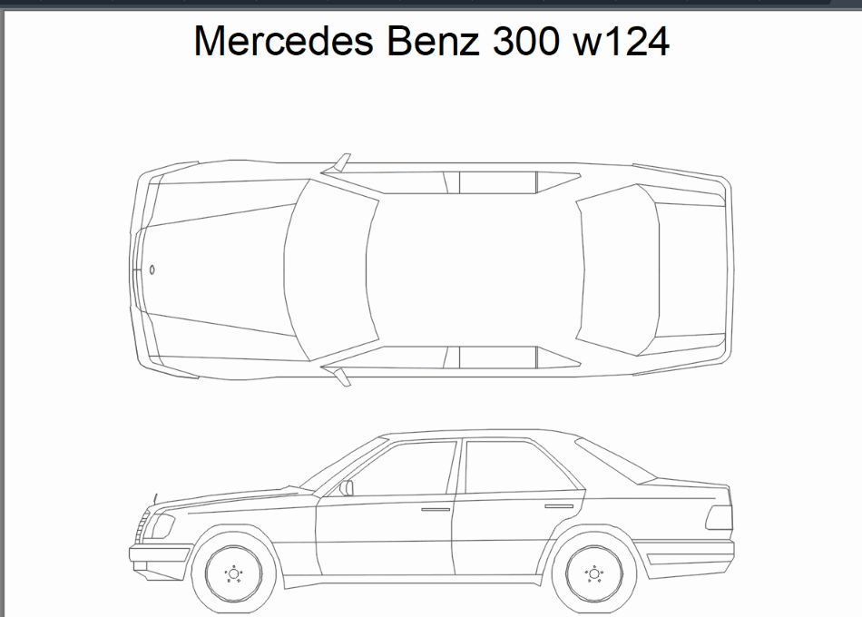 Mercedes benz 300 w124 en AutoCAD | Descargar CAD gratis (73.56 KB ...