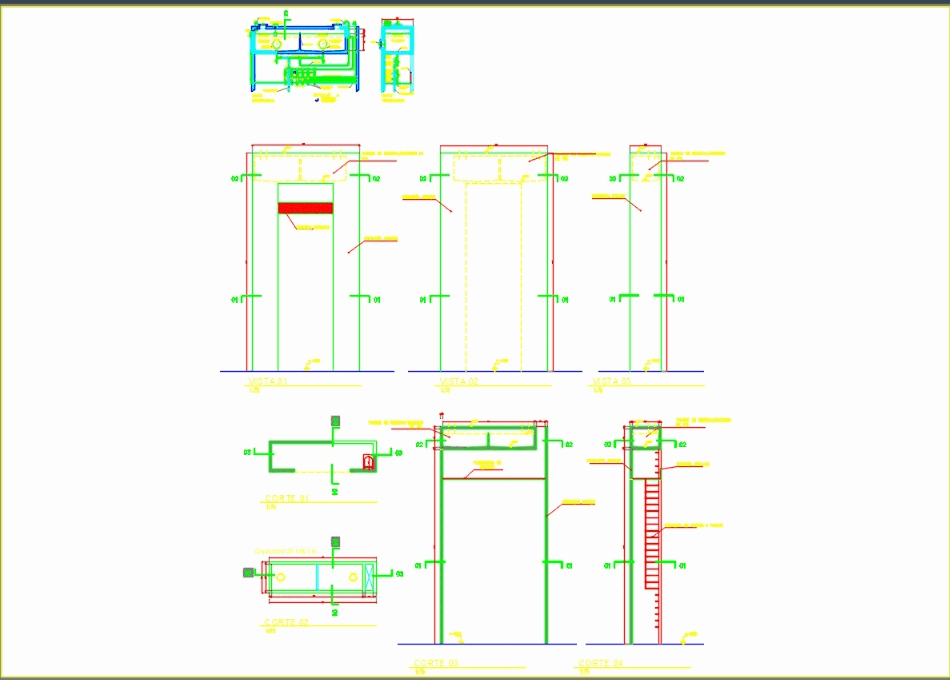 Colector-detalle-tanque-de-reserva en AutoCAD | CAD (202.53 KB) | Bibliocad