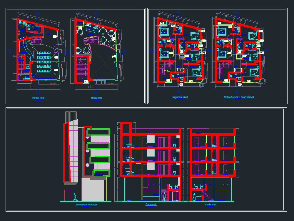 Comércio Hostal Em Autocad Baixar Cad 434 34 Kb Bibliocad