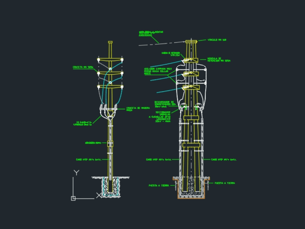 Assembly structure 33kv in AutoCAD | CAD download (332.75 KB) | Bibliocad