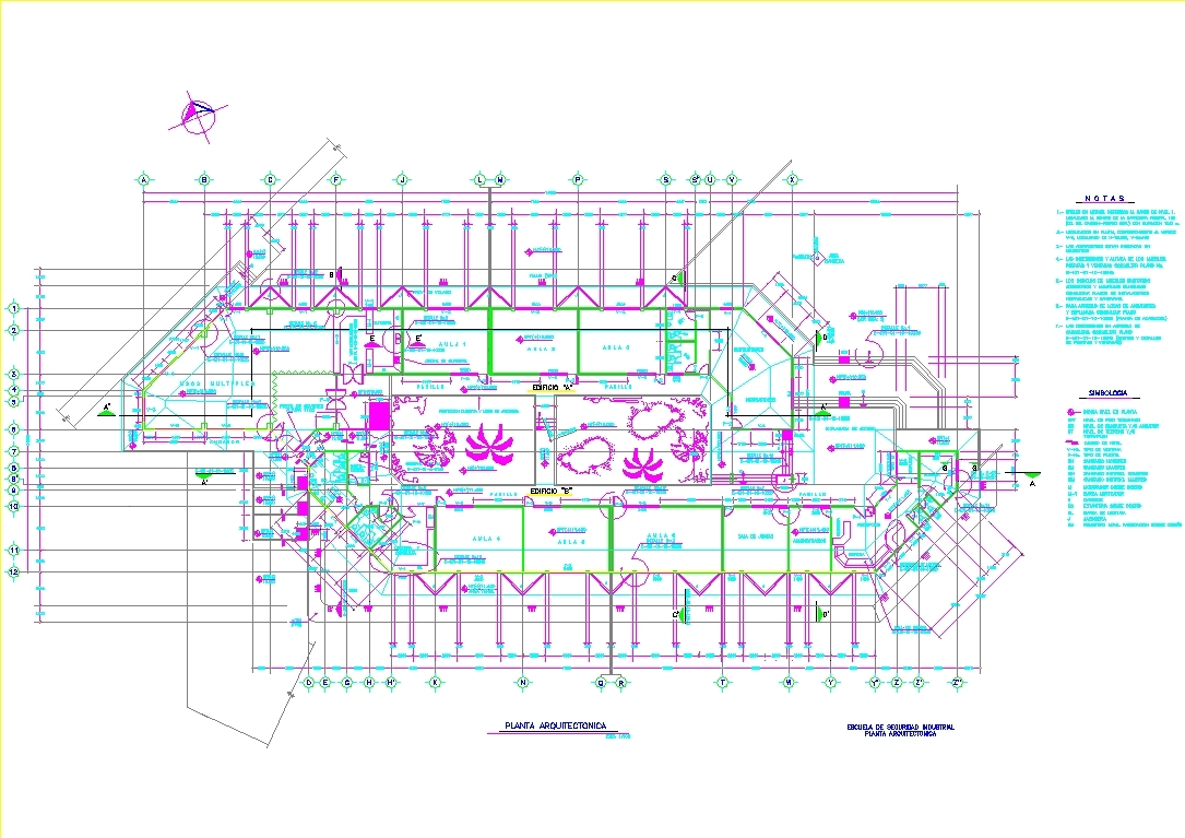 Industrial training school in AutoCAD | CAD (3.02 MB) | Bibliocad