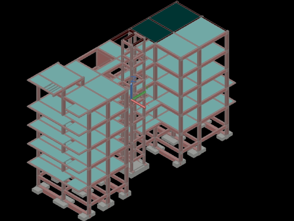 Estructura de hormigon de edificio en 3d (215.57 KB) | Bibliocad