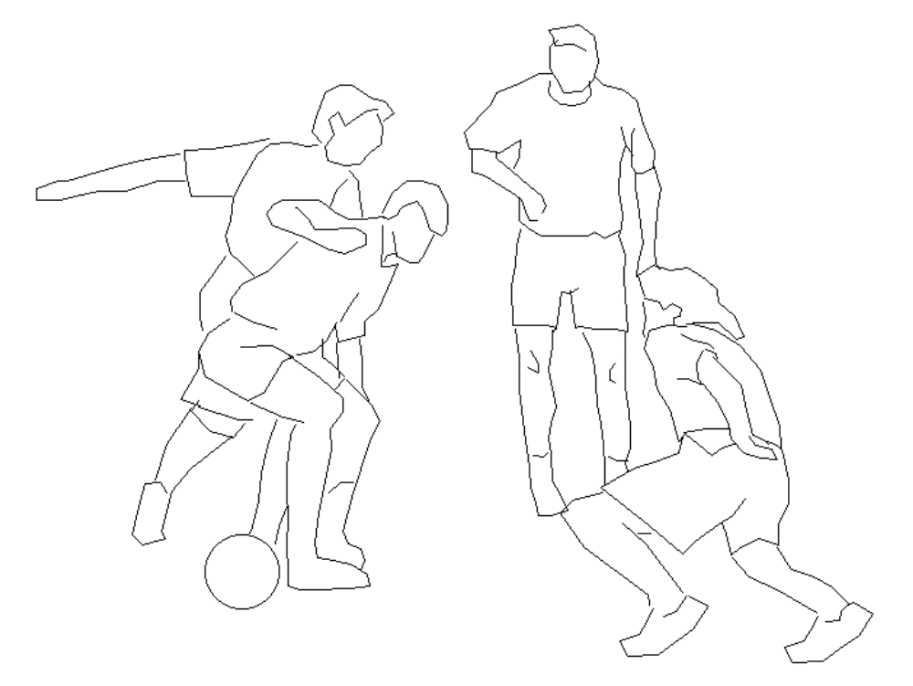 Sportsmen in view in AutoCAD | Download CAD free (100.91 KB) | Bibliocad