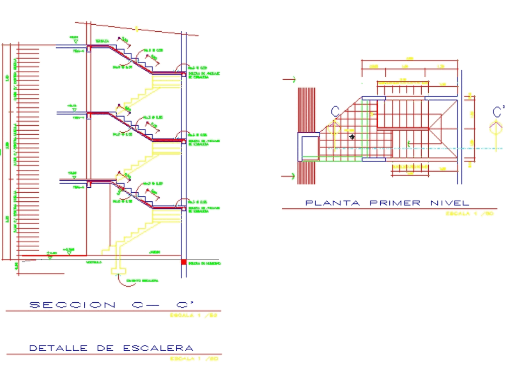 Gradas en AutoCAD | Descargar CAD gratis (50.39 KB) | Bibliocad