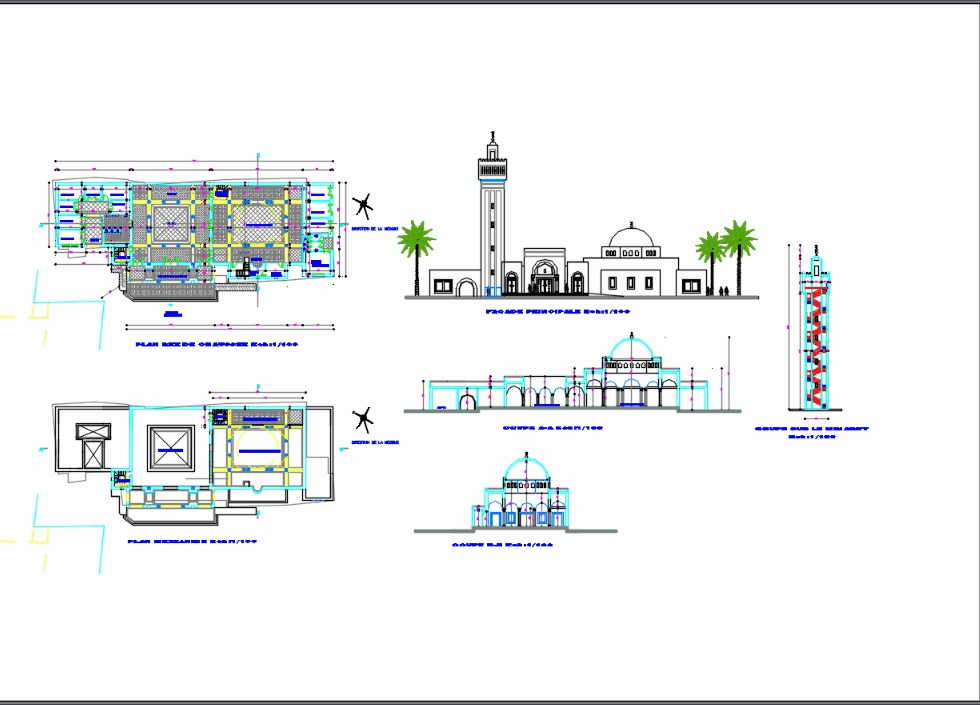 Mosque in AutoCAD | CAD download (370.81 KB) | Bibliocad