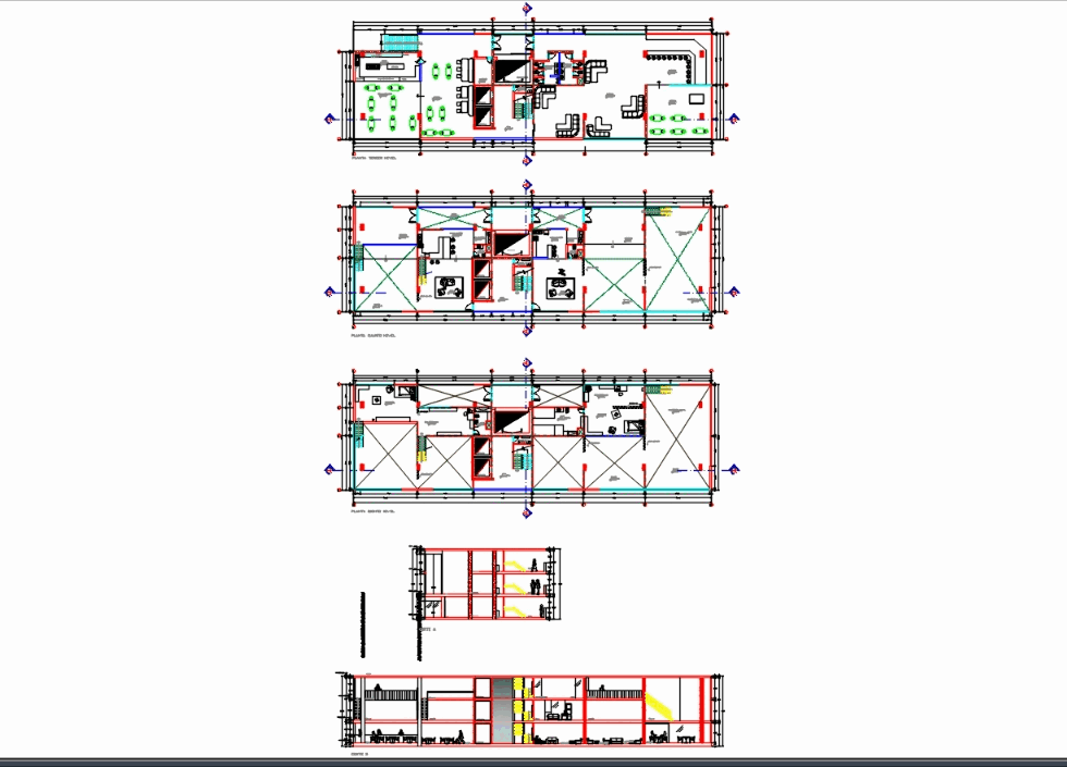 Plantas de loft en AutoCAD | Descargar CAD gratis (1.13 MB) | Bibliocad