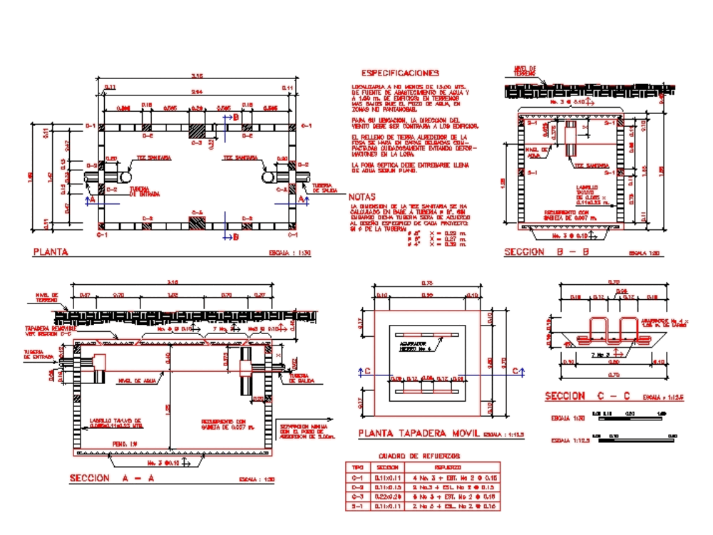 Septic tank in AutoCAD | Download CAD free (108.44 KB) | Bibliocad