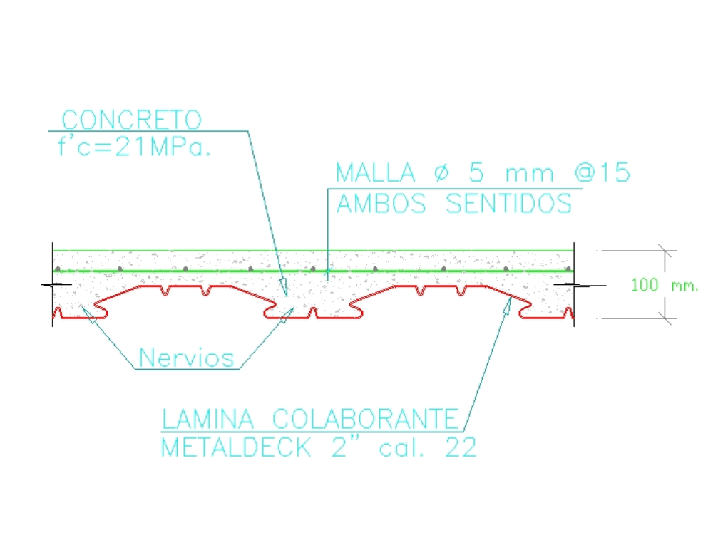 Losa lamina colaborante en AutoCAD | Descargar CAD gratis (486.44 KB ...
