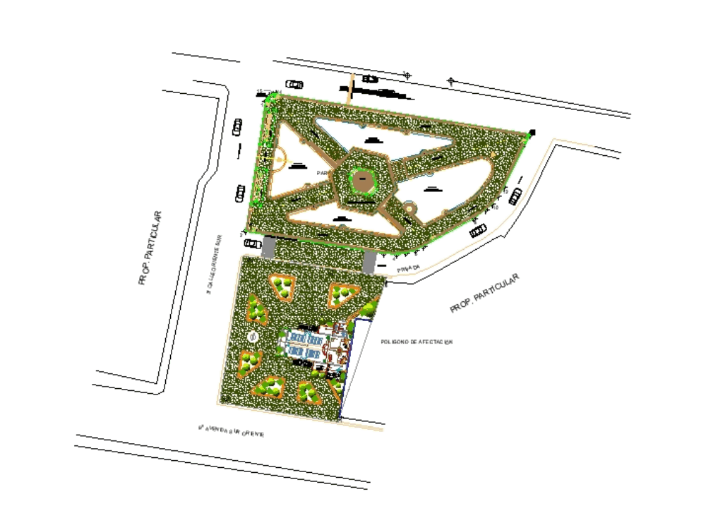 Parque en AutoCAD | Descargar CAD gratis (1.05 MB) | Bibliocad