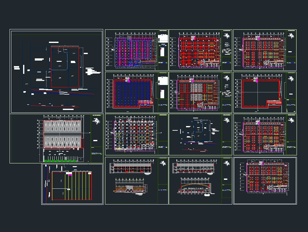 Market in AutoCAD | CAD download (2.32 MB) | Bibliocad