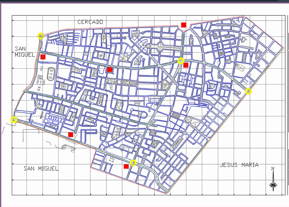 Pueblo libre - hitos y nodos en AutoCAD | CAD (2.35 MB) | Bibliocad